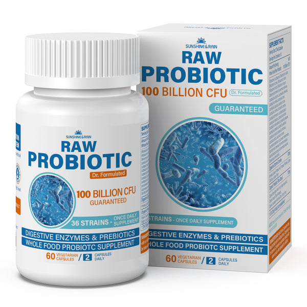 Sunshine & Rain Probiotics for Women & Men, 100 Billions CFU, 36 Strai ...